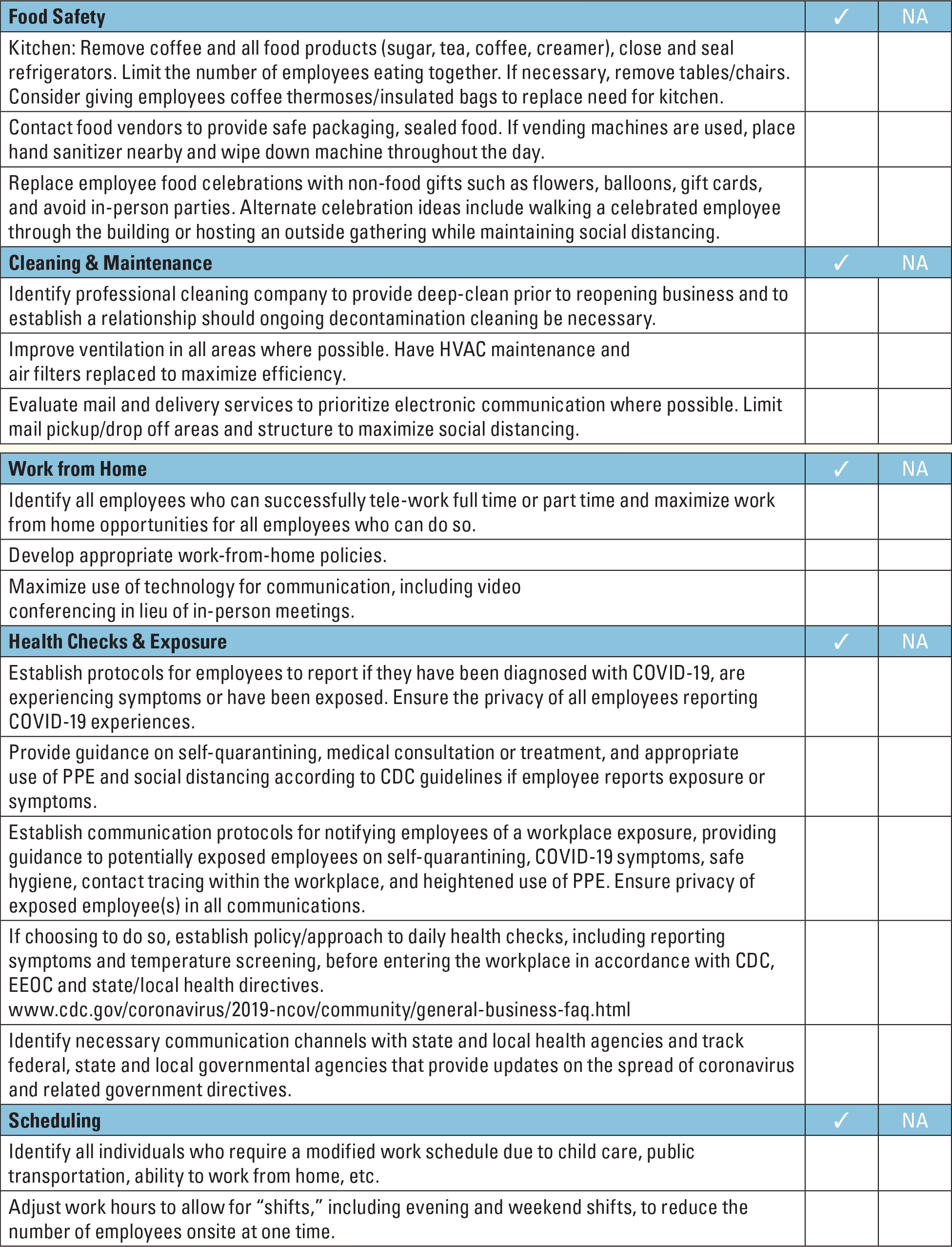 Preparing for Workplace Re-Entry During COVID-19